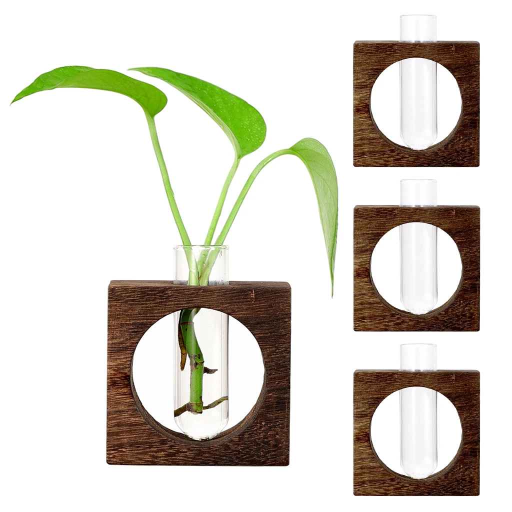 3x Test Tube Glass Vase Hydroponic Plants Planter Flower Pots Garden ...