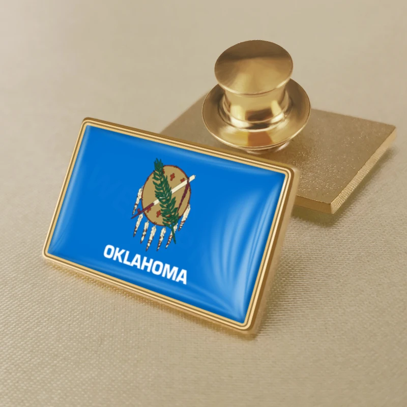 Seal of Oklahoma State of United States America Map Flag Lapel Pins ...