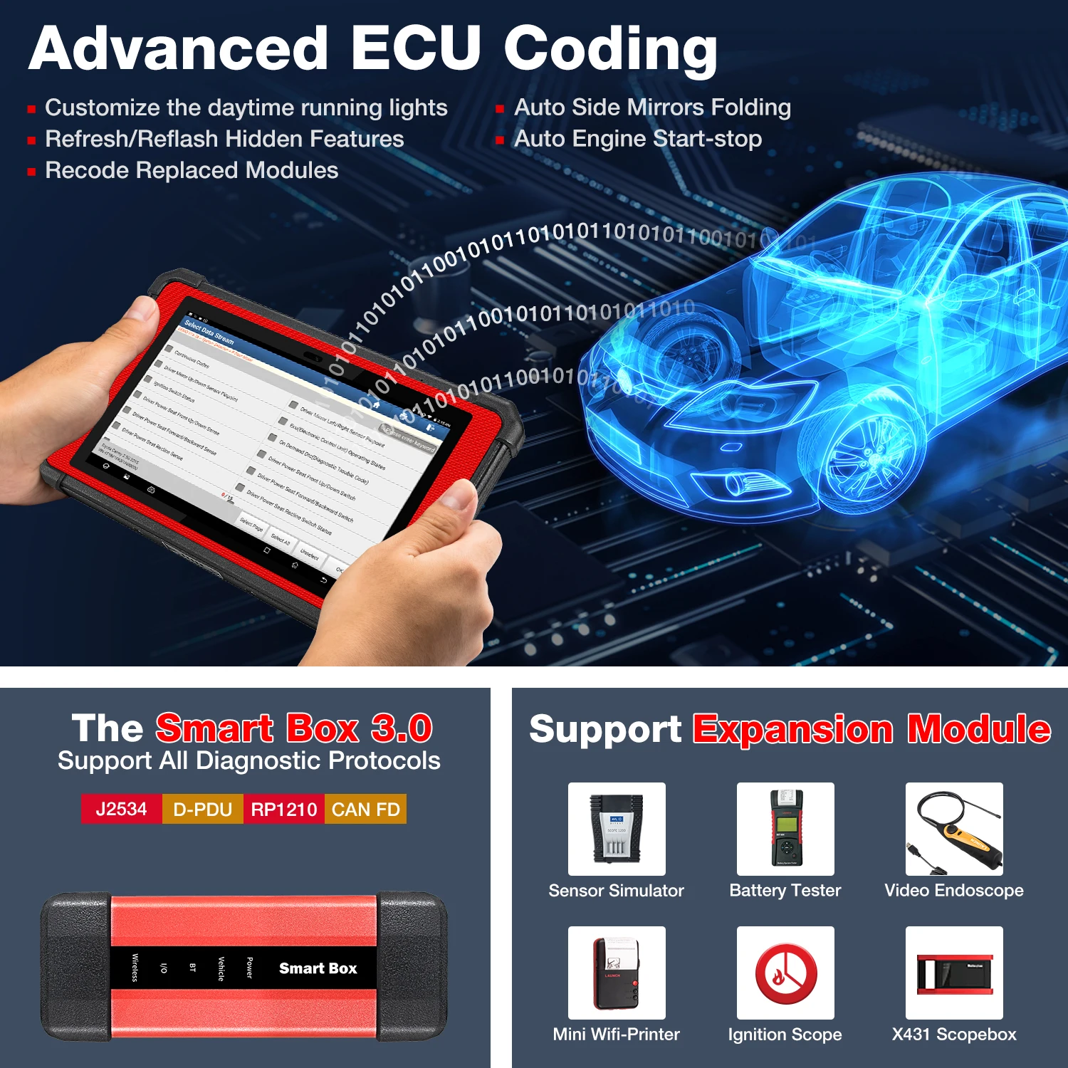 LAUNCH X431 PAD V 10.1 Inch Diagnostic Tool Full Systems 2 Years free ...