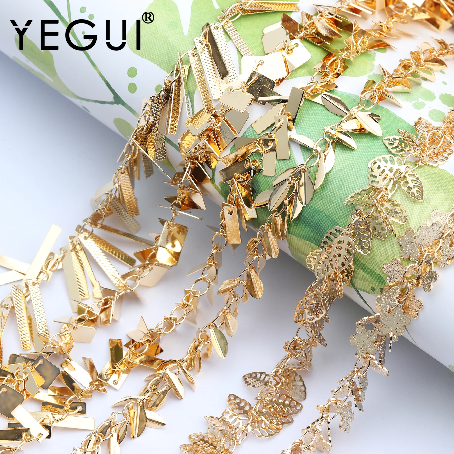 Цепочка YEGUI C68 18К позолота для изготовления украшений | AliExpress