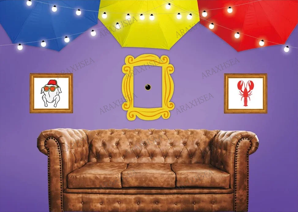 Friends Central Perk Pub Backdrop Red Brick Wall Sofa Coffee Shop ...