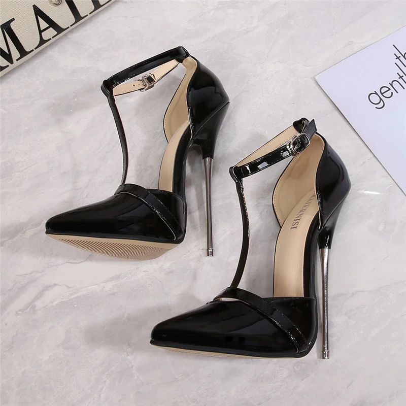 Chaussures à talons T-sangles pour femmes, 16cm, rouge sexy, talons ...