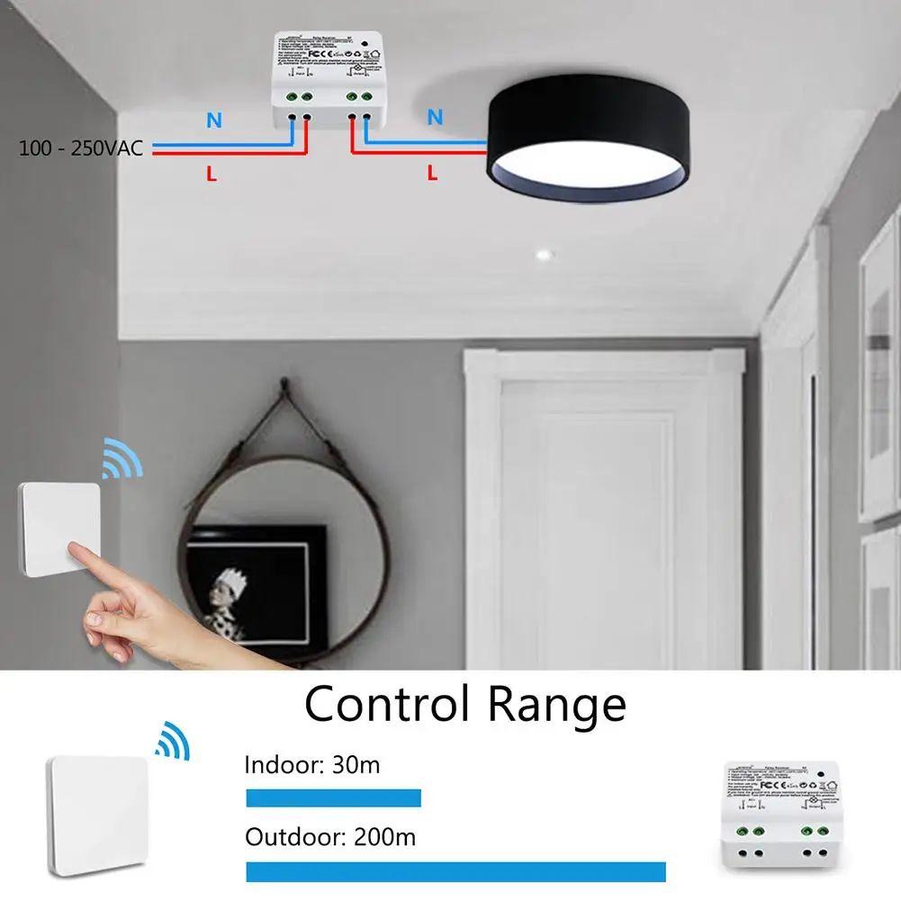 Kinetic Wireless Lights Switch Kit No Battery No Wiring Quick Create or ...
