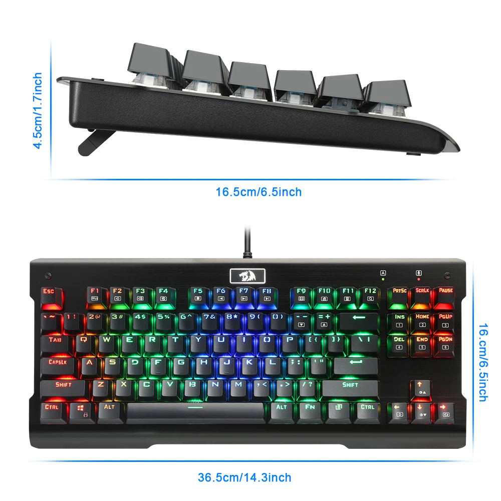 Redragon K561 VISNU 87 Keys Anti-ghosting RGB Gaming, 55% OFF