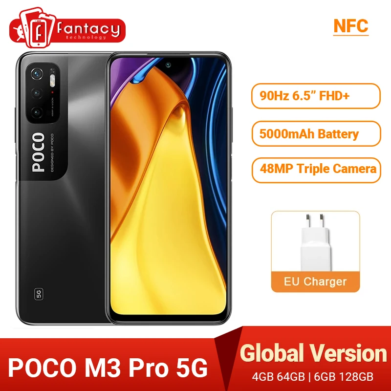 Смартфон глобальная версия POCO M3 Pro, 700 дюймов, FHD +, 6,5 мАч, 48 ...