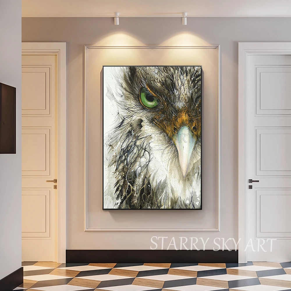 Artist Pure Hand-painted High Quality Abstract Bird Head Eagle Oil ...