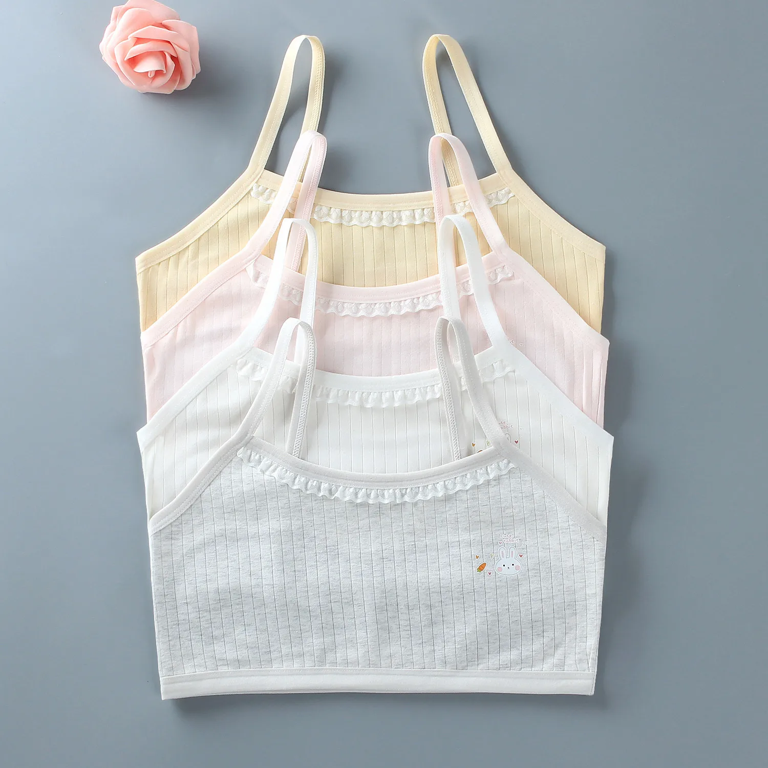 Young Girls Bra Development Period Small Vest Sling Pure Soft Cotton ...