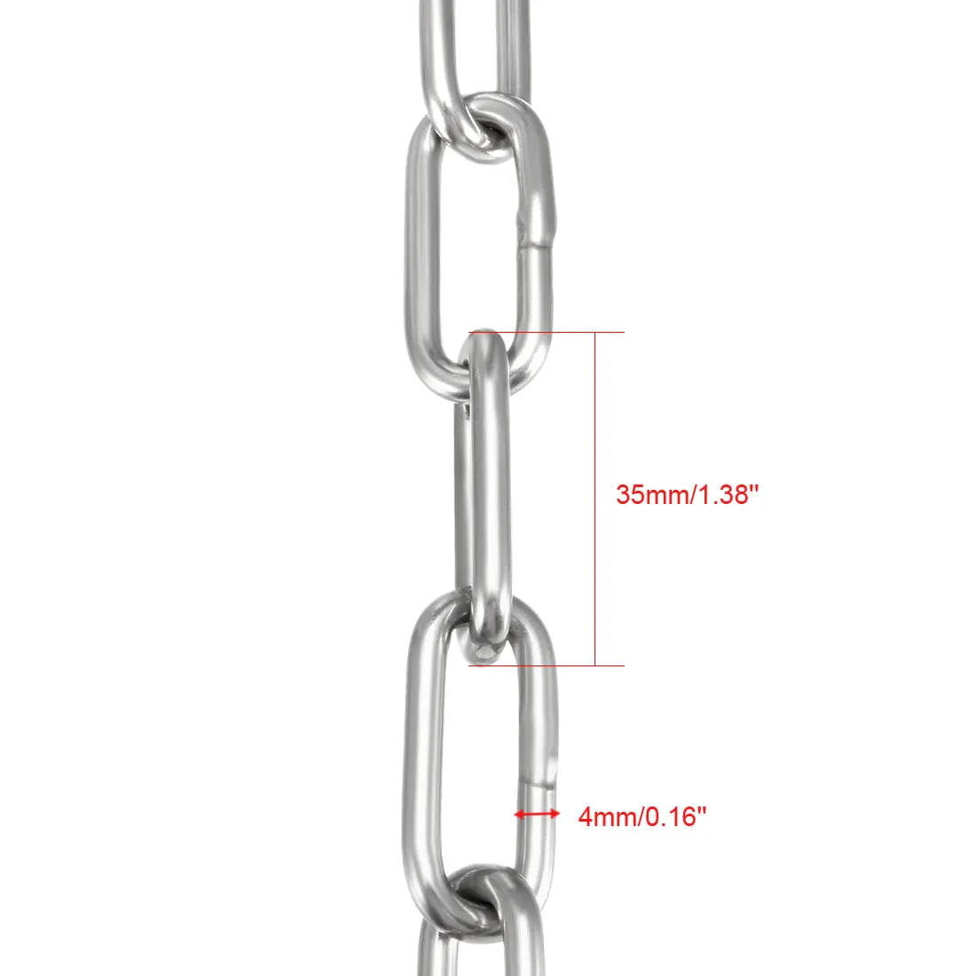 uxcell Stainless Steel 304 Hardened Proof Coil Chain Thickness 2m-150kg ...
