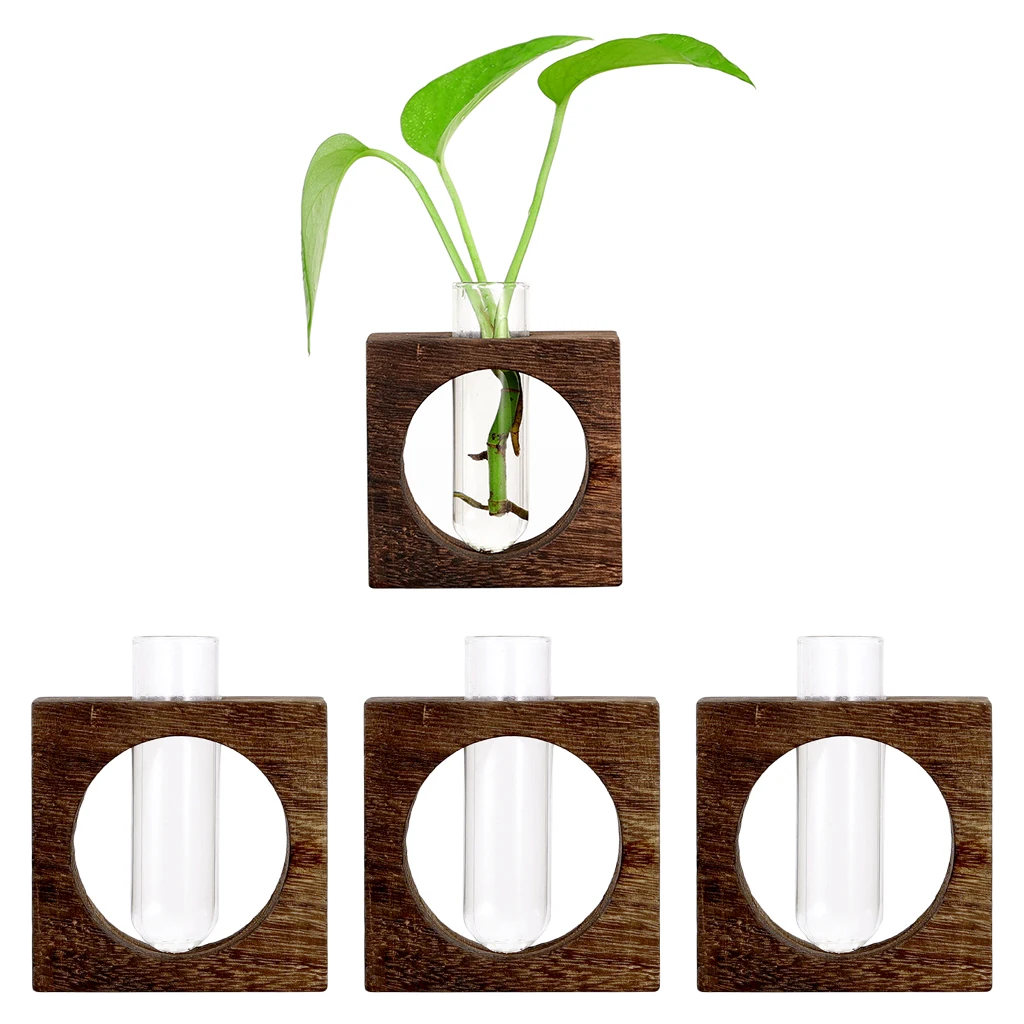 3x Test Tube Glass Vase Hydroponic Plants Planter Flower Pots Garden ...