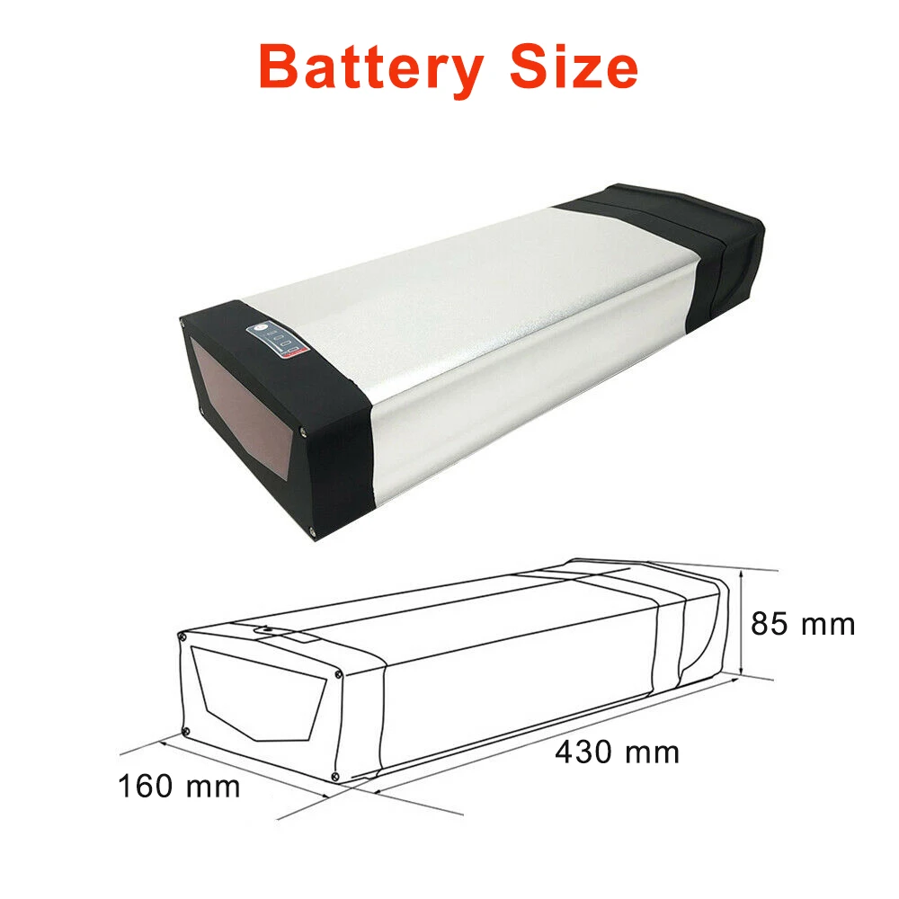 Ebike Rear Rack Frame Battery Pack Case Max 117pcs 18650 Cells 48V ...
