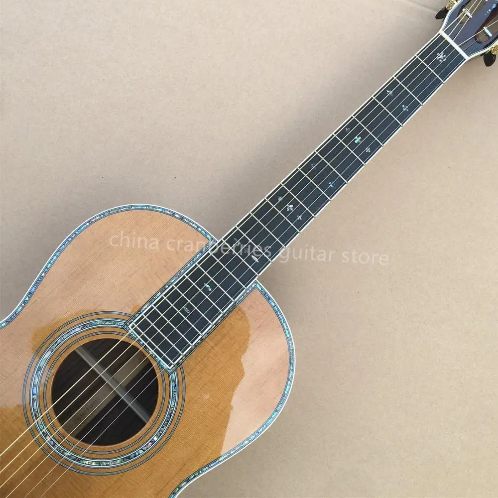 OOO model classical headstock acoustic guitar,solid cedar top,Real ...