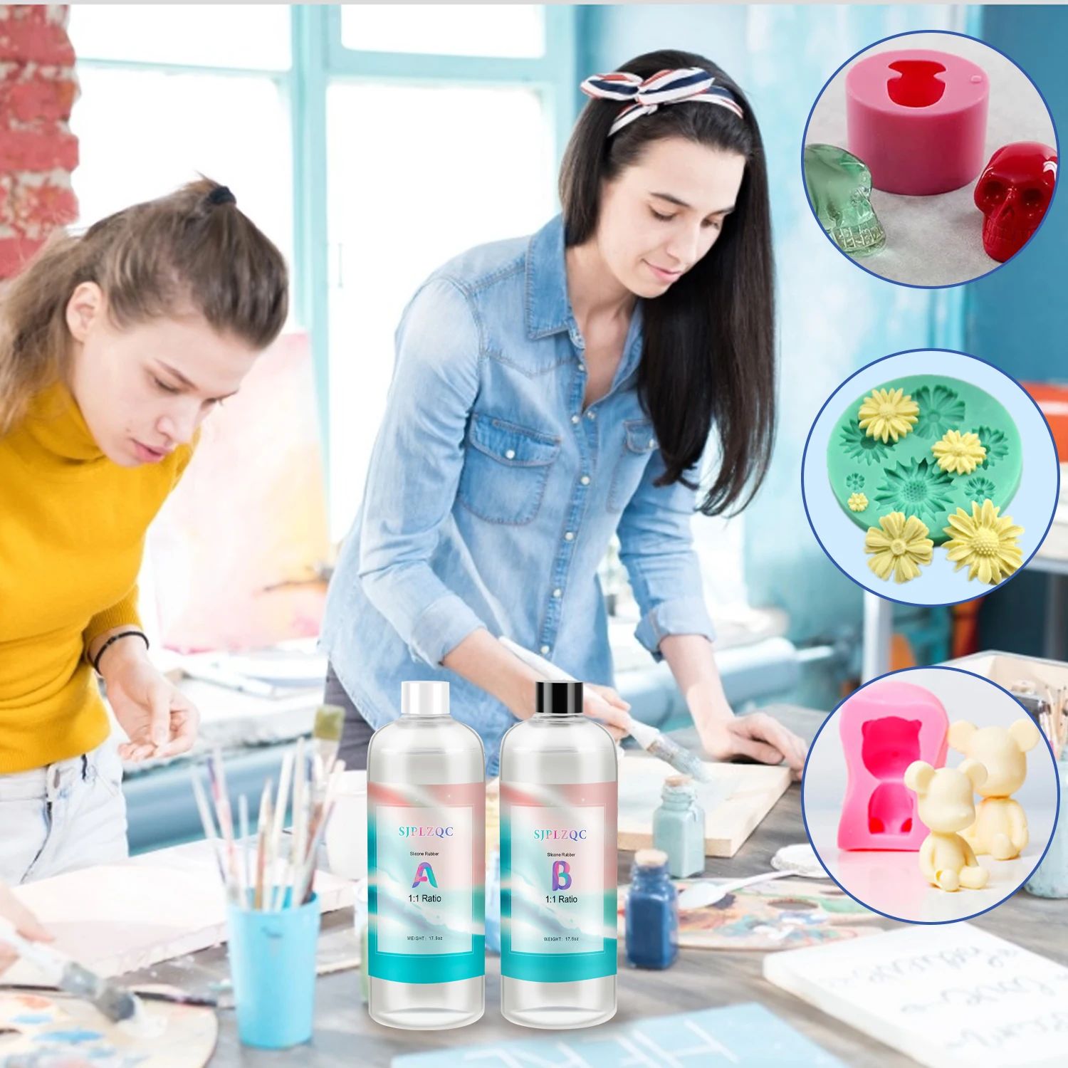 Molde De Silicone Que Faz A Colagem De Borracha Líquida Ab 1:1 Faça ...