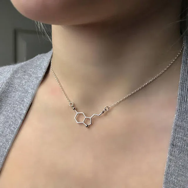 Stainless Steel Chain Serotonin Molecule Science Chemistry Molecule Necklace Couple Girlfriend Gift AliExpress