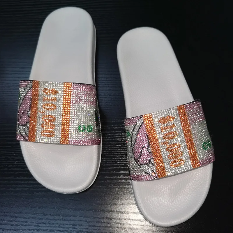 Women's Fashion Colorful Diamond Dollar Shoes Ladies Outdoor Sandals ...