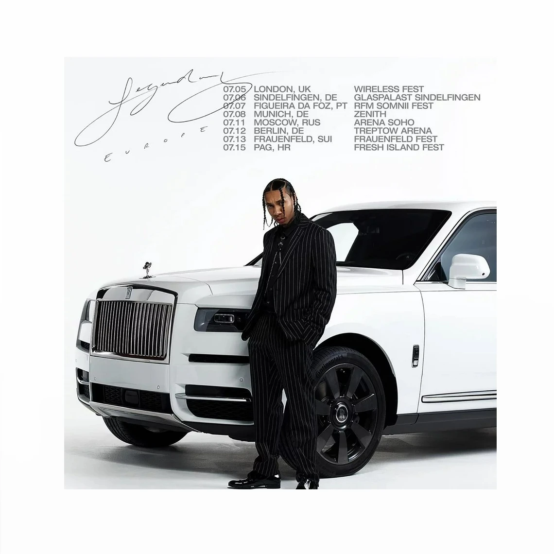 Tyga Rolls Royce White