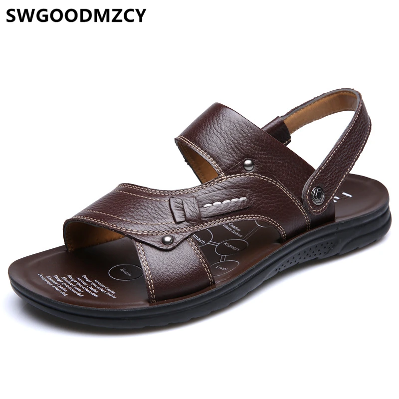 Leather Sandals Men Beach Sandals Mens Sandals Summer Designer Shoes ...