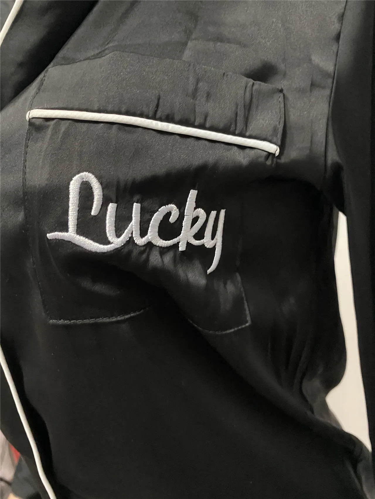 Women Slik Satin Nightgown 2 Pcs Sets Sexy Long Sleeve Turn Down Collar ...