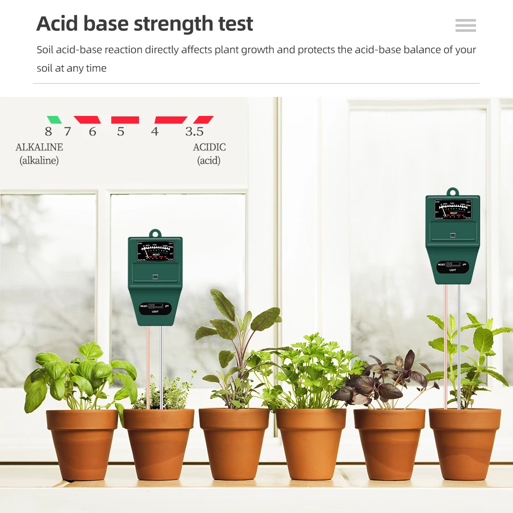4 в 1/5 в 1 измеритель PH почвы, тестер PH солнечного света, садовый ...