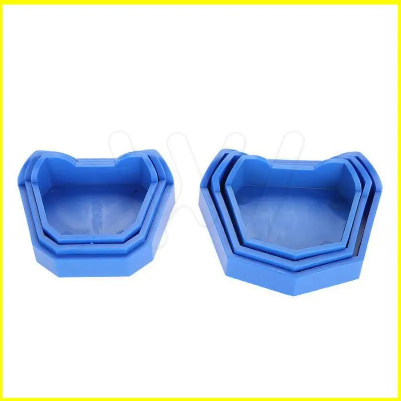 6 Pcs Rubber Dental Lab Plaster Model Former Base Molds Tool Tray Blue ...