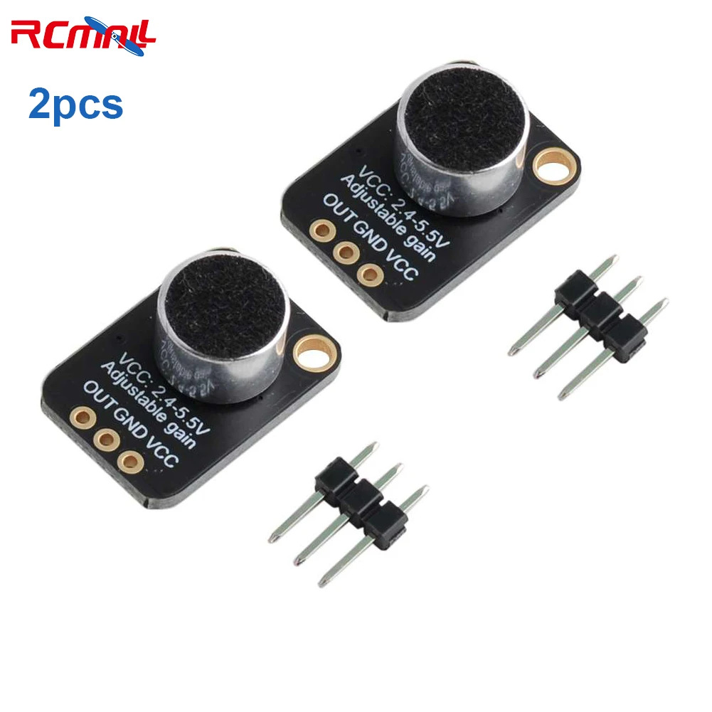 2Pcs GY-MAX4466 Electret Microphone Amplifier MAX4466 Breakout with ...