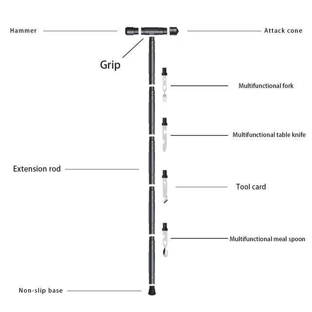 Tactical Walking Stick G05 Multi-tool Trekking Poles Climbing ...