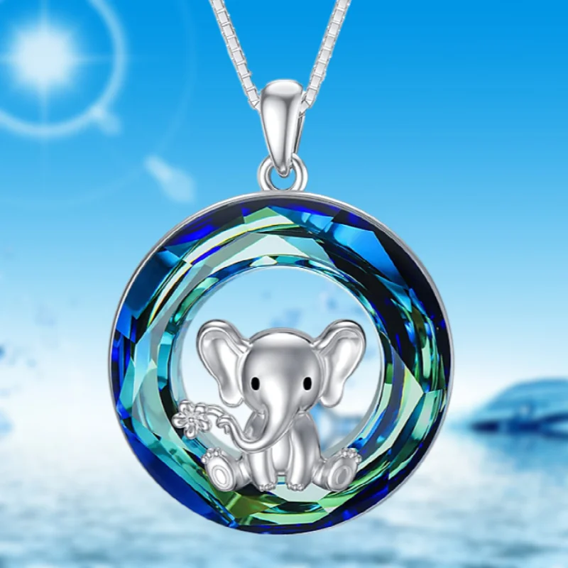 Хрустальное ожерелье с кулоном слон | AliExpress