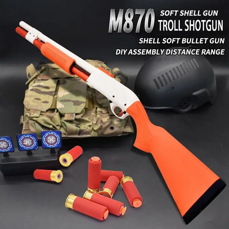 Пистолет M870 с мягкими пулями, игрушечное пневматическое Ружье для ...