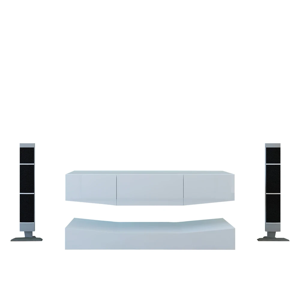 【US Warehouse】120cm LED Cabinet TV Stand With Upper And Lower Wall ...