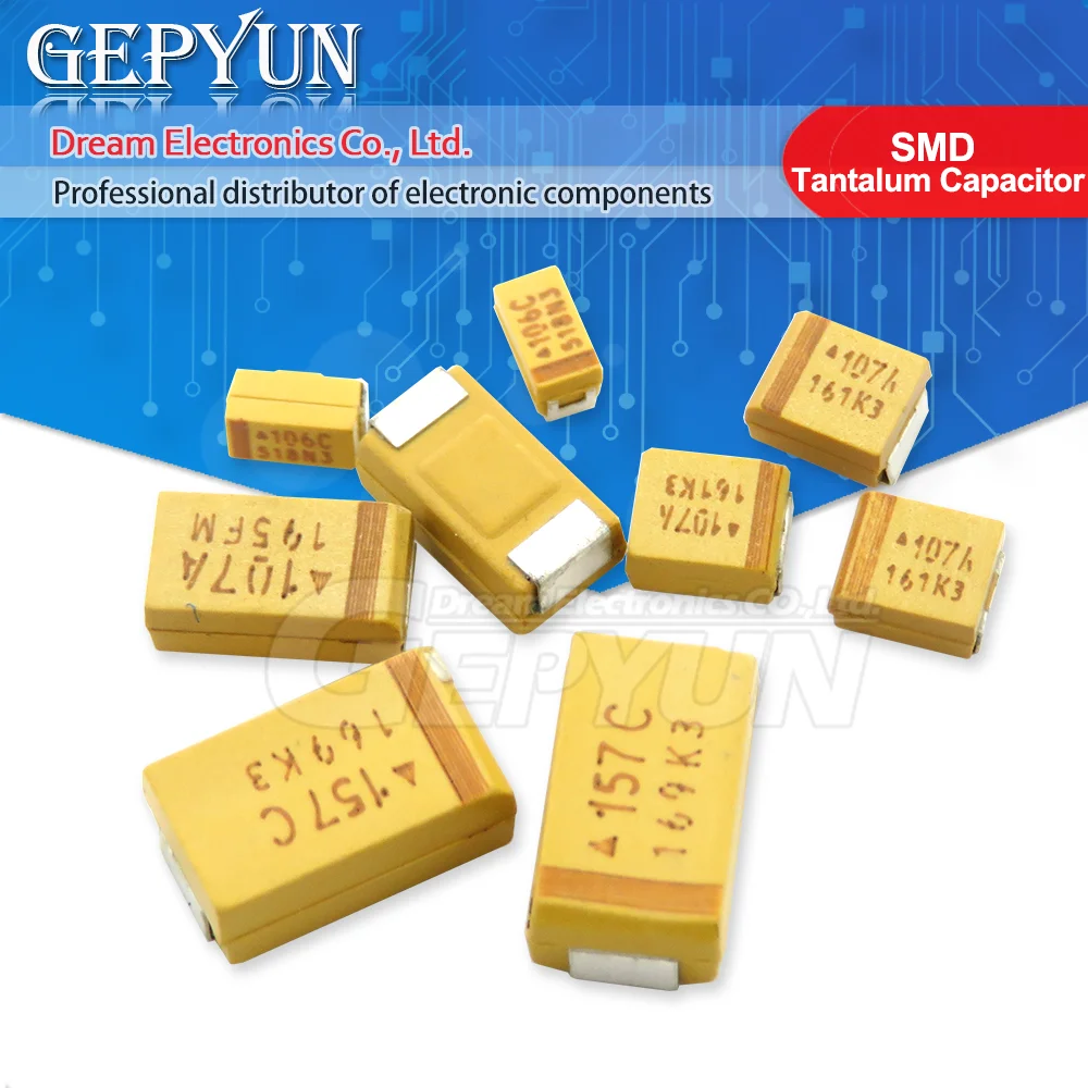 Танталовый конденсатор SMD типа A B C D, 10 шт., 476, 106, 6,3 В, 10 в ...