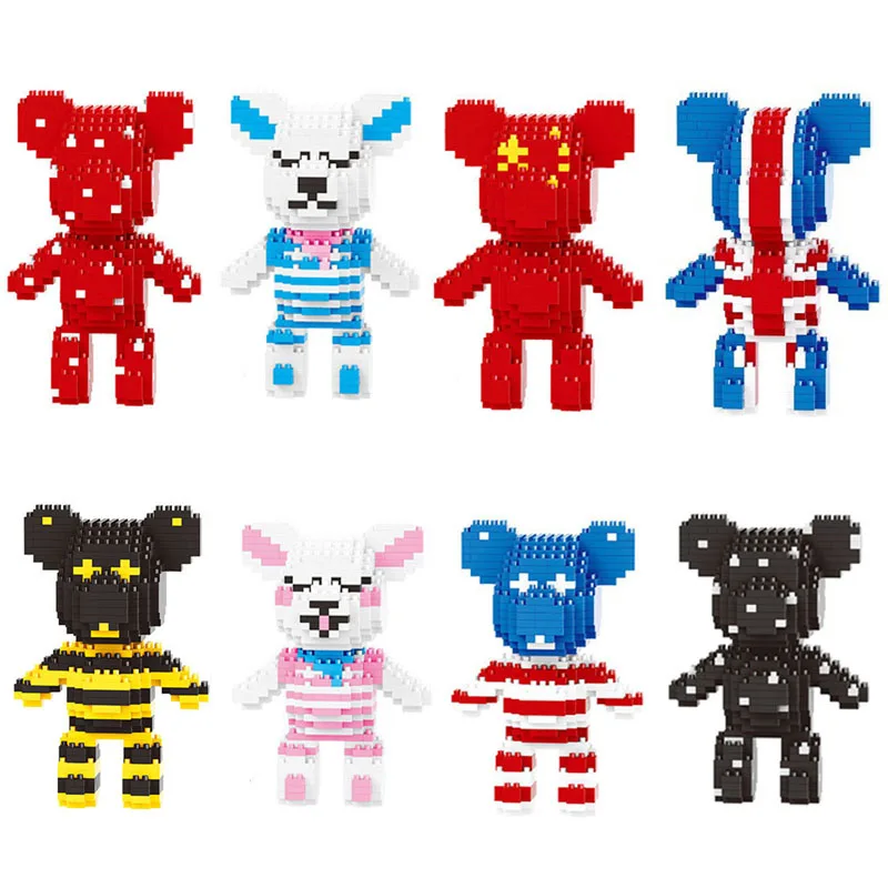 Mini Building Blocks Anime Bear Series Girl Gifts DIY Cartoon Bear ...