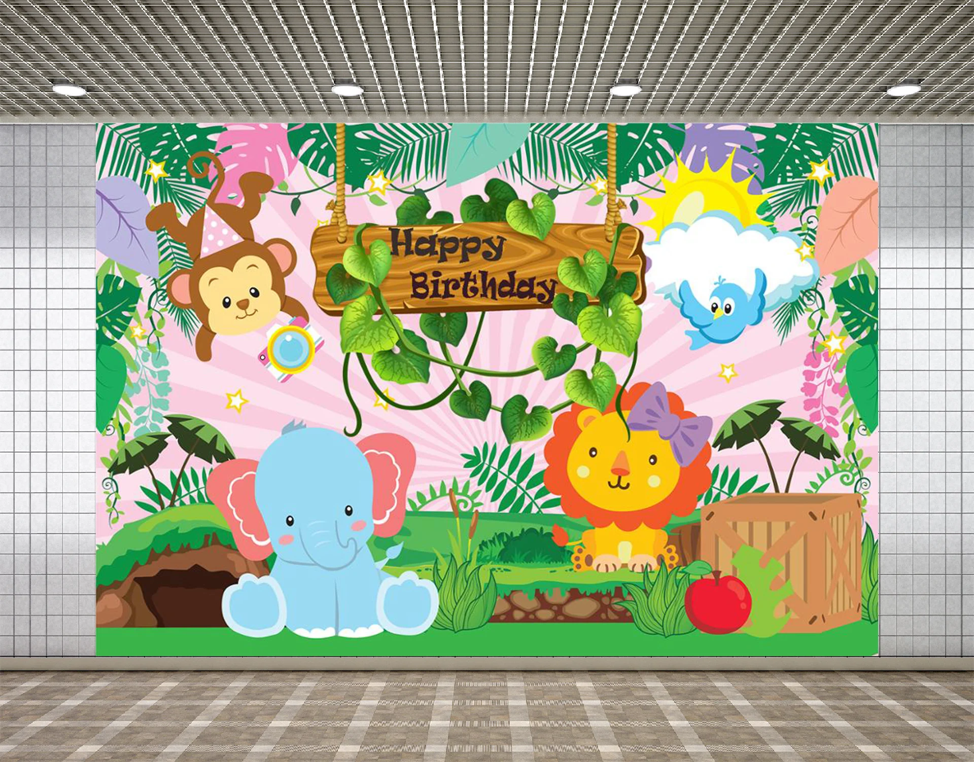 Lyavshi 1st Birthday Party Photography Backdrop Jungle Safari Photo lyavshi-1st-birthday-party-photography-backdrop-jungle-safari-photo