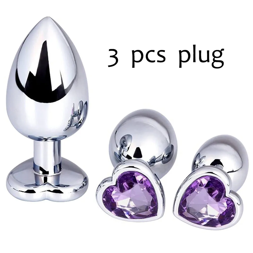 Sextoy Plug Anal En Acier Inoxydable Coeur Cristal Godemichet Anal