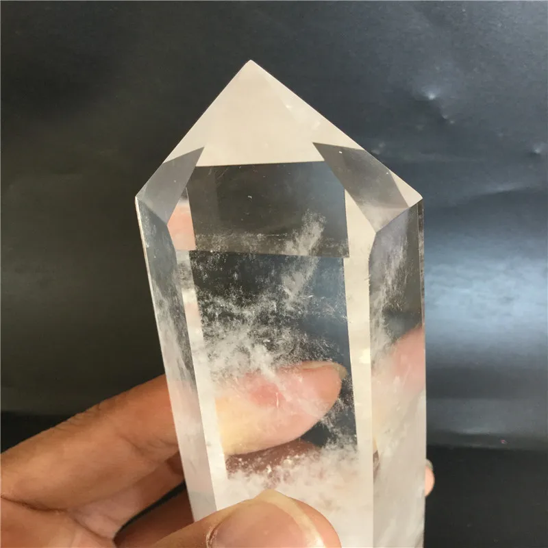 Large and clear white primitive crystal specimen of energy column ...