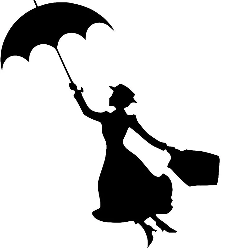 Mary Poppins Silhouette Vector