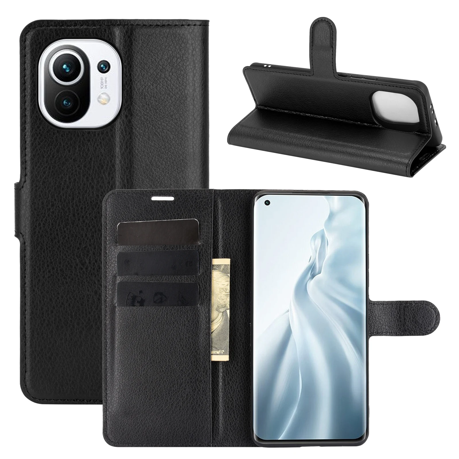 Чехол-книжка для Xiaomi Mi 11 (5G дюйма), M2011K2C, M2011K2G, кожаный ...