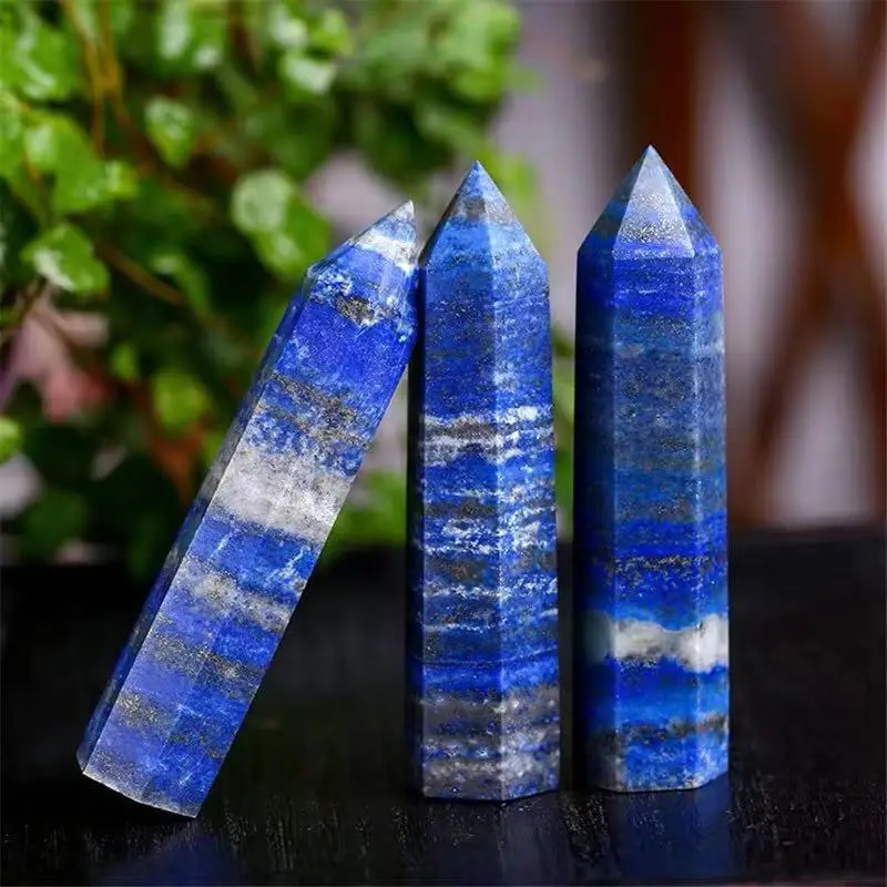 Natural lapis lazuli wand points quartz crystals minerals gemstones ...