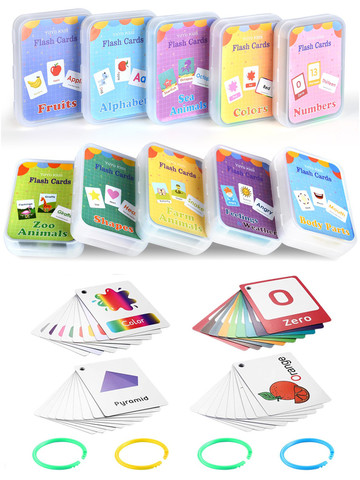 Kids Montessori Baby Learn English Word Card Flashcards Cognitive ...