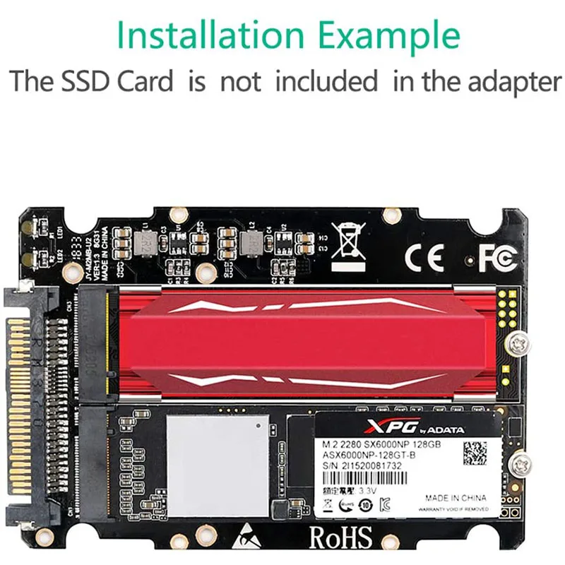 2 в 1 м. 2 NVMe SATA U2PCB M.2 NVME SSD ключ M ключ B SSD U.2 SFF-8639 адаптер PCIe M2 конвертер ...