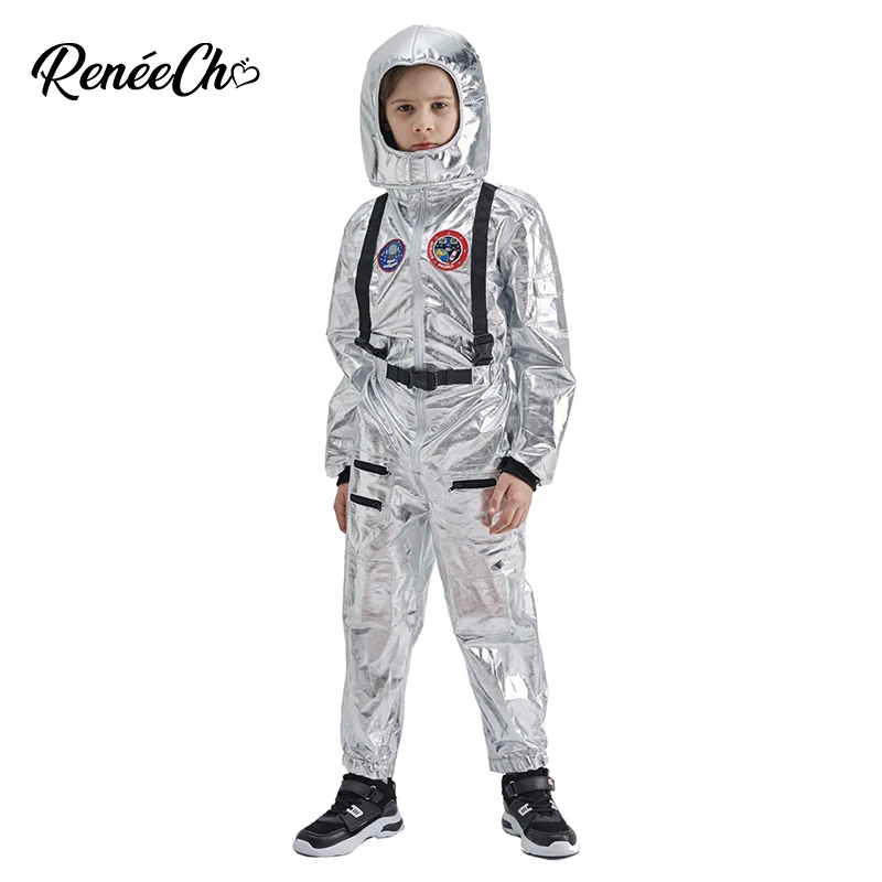 Детский костюм астронавта Reneecho, серебряный костюм для мальчиков ...