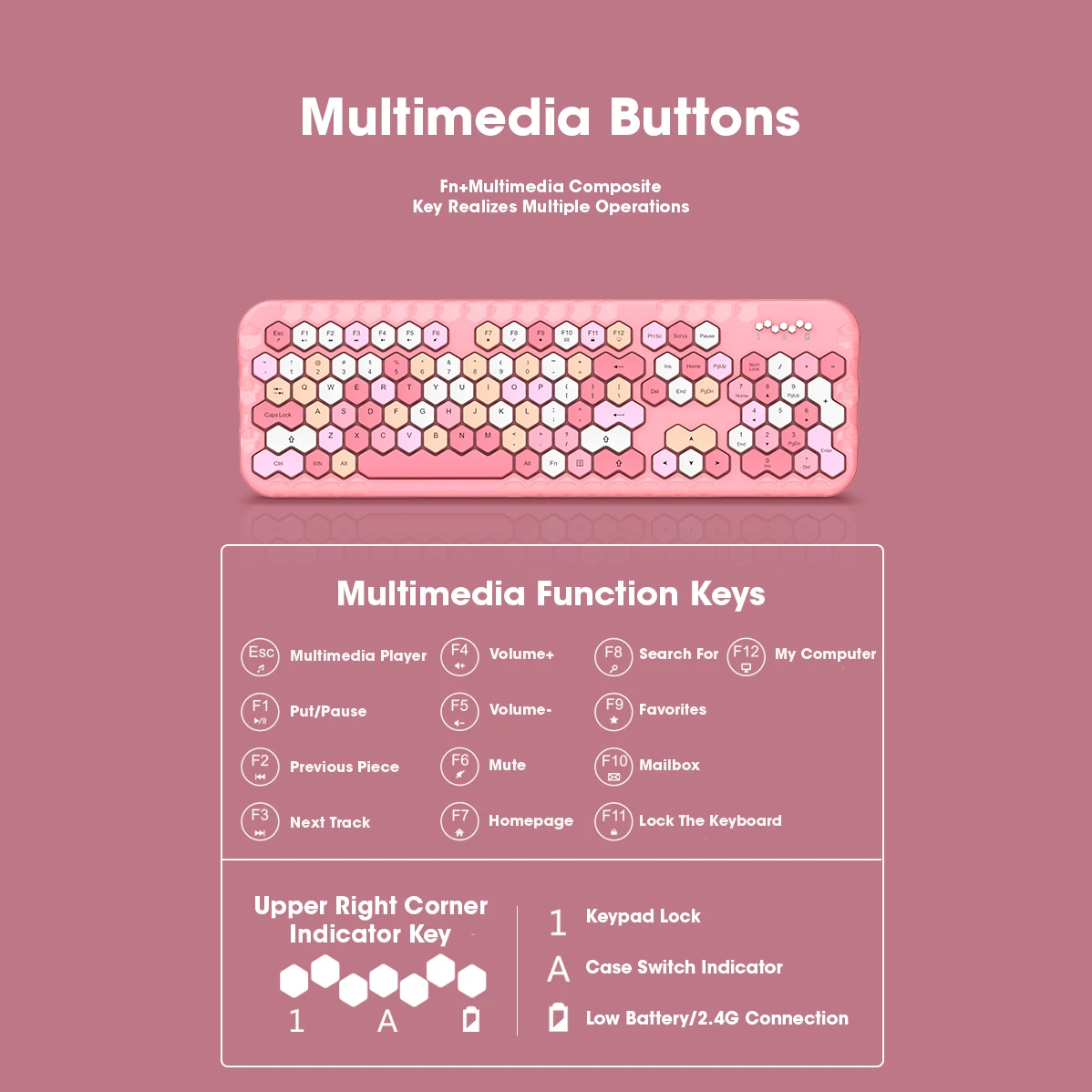 Mofii Wireless Keyboard Mouse Set Mute 104 keys Computer Gaming ...