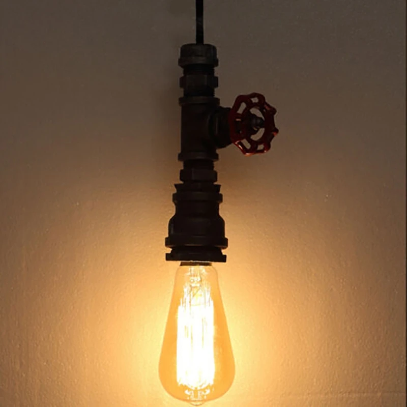 Water Pipes Pendant Light Industrial Hanging Pipe Ceiling Lamp Loft ...