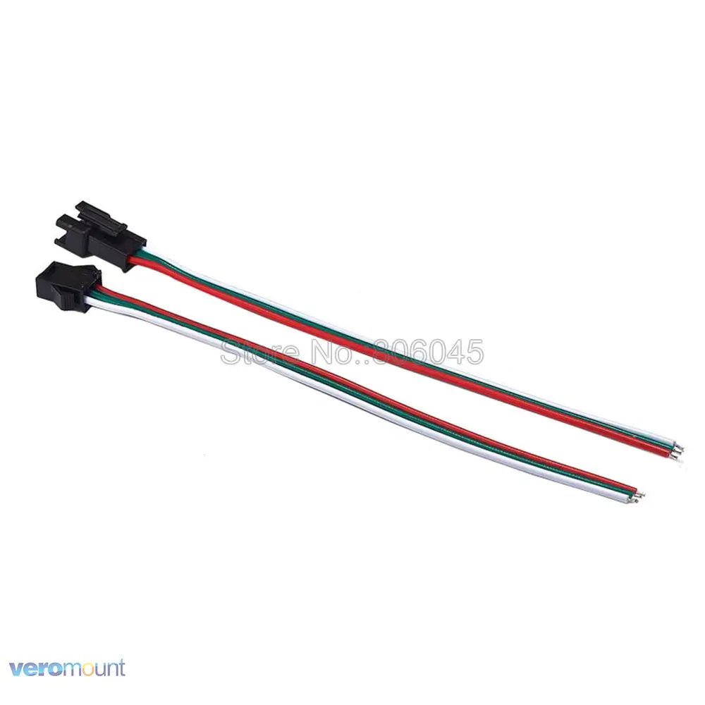 10-100 Pair 3Pin JST SM Connectors with 15cm Cable Wire Male & Female ...