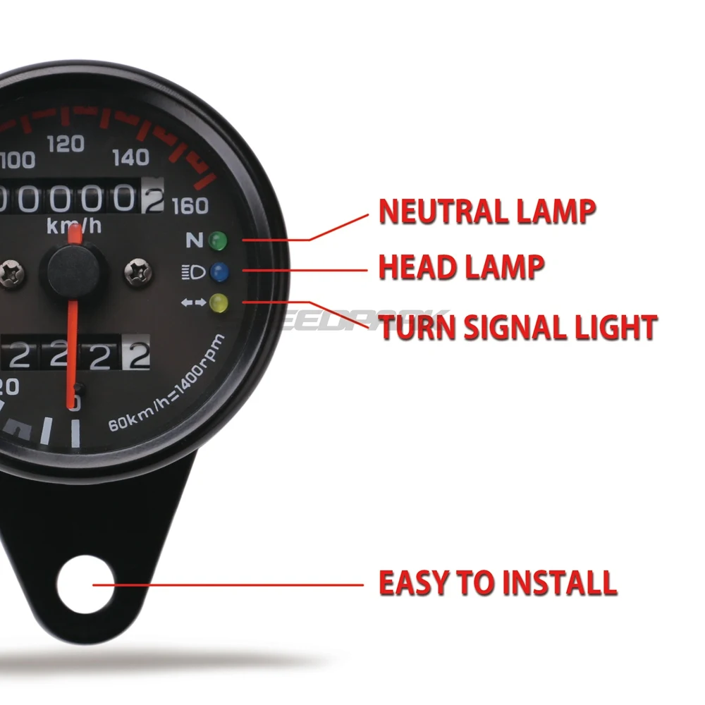Universal Motorcycle Speedometer Odometer 12V Motorcycle Dual Speed ...