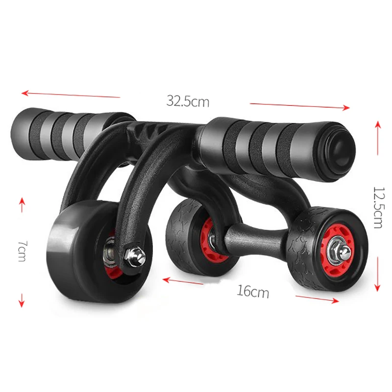 Power Push ups Abdominal 3-Wheel Roller Power Wheel Ab Roller Gym ...