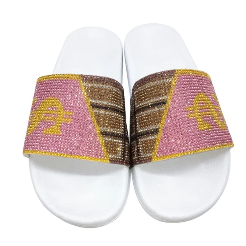 Women's Fashion Colorful Diamond Dollar Shoes Ladies Outdoor Sandals ...