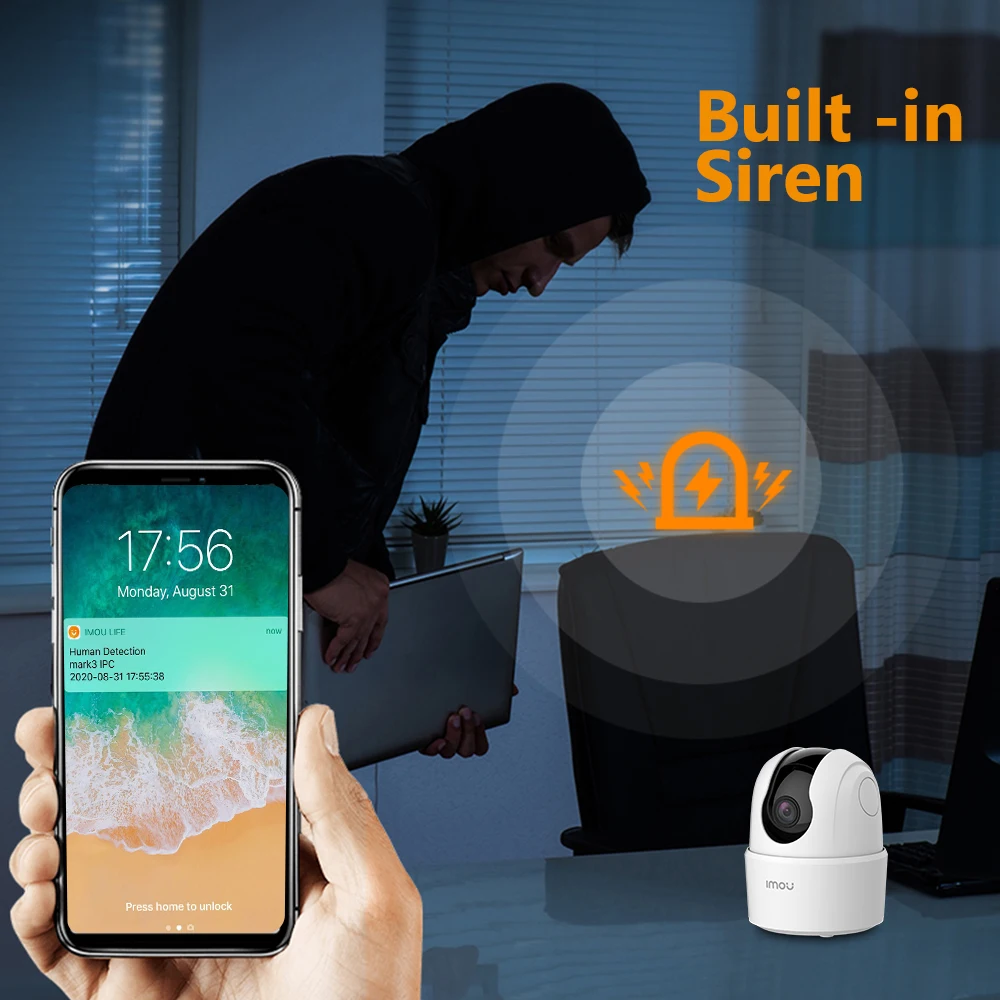 Dahua PTZ Imou Ranger 2C Home Security 1080P WIFI 360 IP Cam Human ...