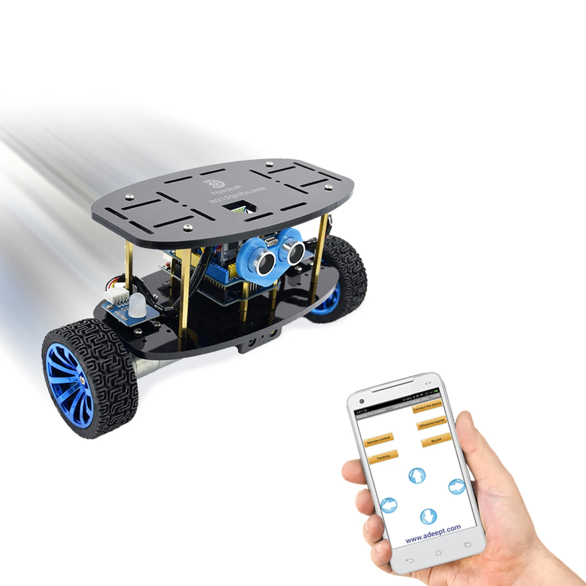 Adeept 2-Wheel Self-Balancing Upright Car Robot Kit for Arduino UNO R3 ...