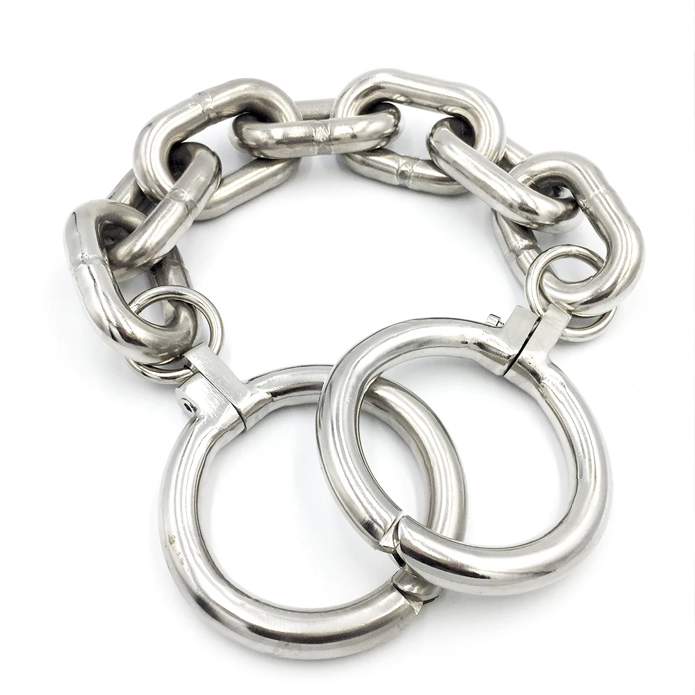 Heavy 1.6cm Thick Stainless Steel Fetter Anklet Metal Bondage Shackles ...