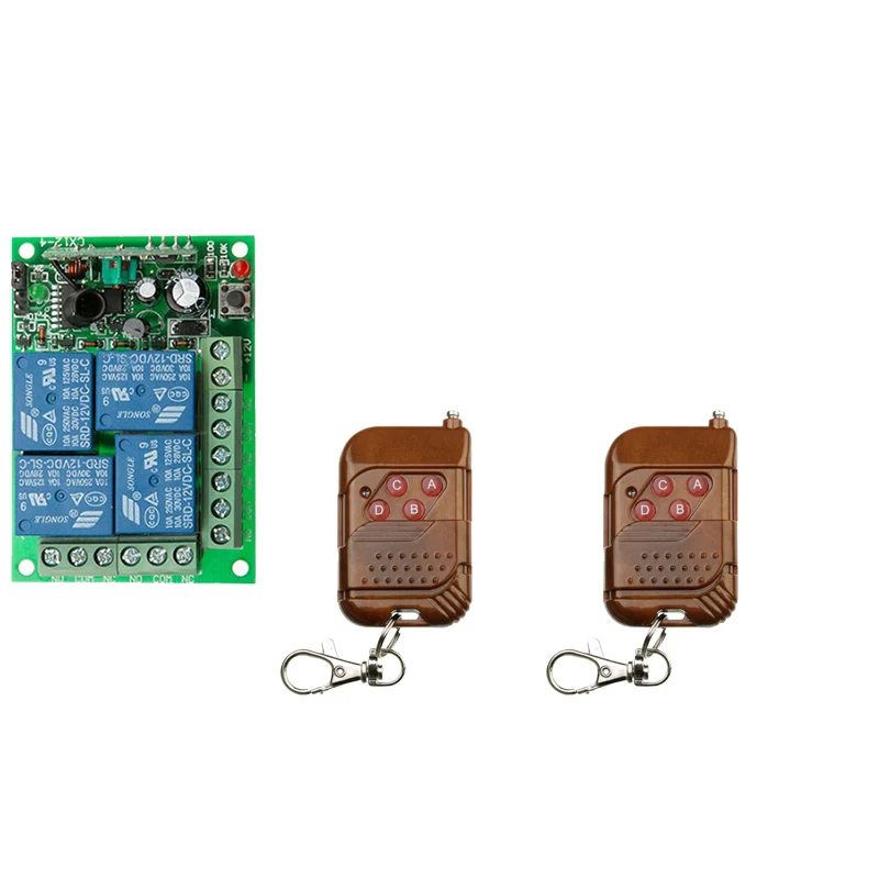 DC 12V 24V 4 Channel 4CH RF Wireless Remote Control Motor Switch System ...