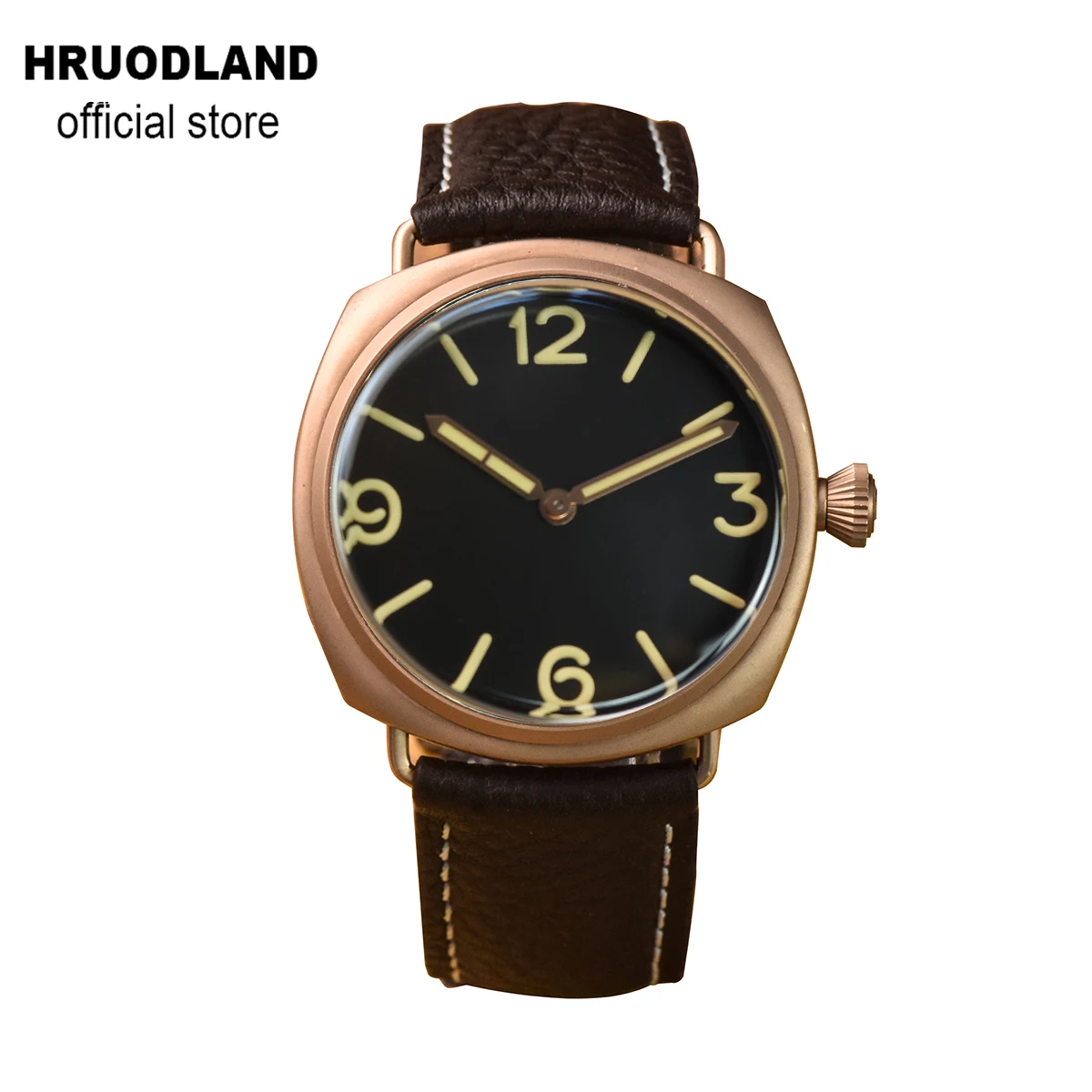Мужские кварцевые часы Hruodland бронзовые | AliExpress